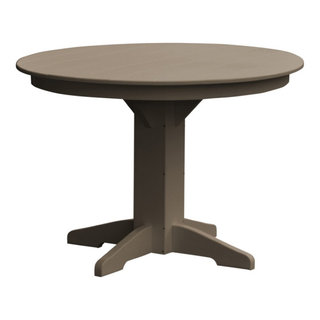 Poly Lumber Round Table, 44 Inch - Contemporary - Outdoor Dining Tables ...