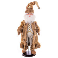 18" Mocha Velvet Santa Doll With Stand - Contemporary - Holiday Accents ...