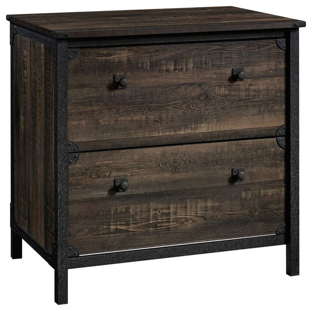 Pemberly Row Engineered Wood Lateral File Cabinet in Carbon Oak Finish ...