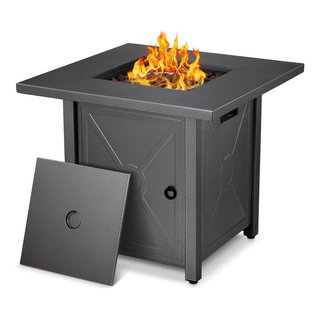 Fire Pit for Outside 28in Square Metal Firepits Stove Propane Fire Pit ...