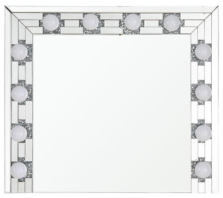 ACME Noralie Wall Decor in Mirrored and Faux Diamonds - Contemporary ...