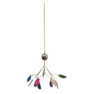 Flims | Colourful Agate Art Multicoloured Chandelier, 4 Lights ...