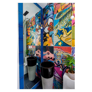 The Bar Under The Stairs - Contemporary - Powder Room - Houston - by ...