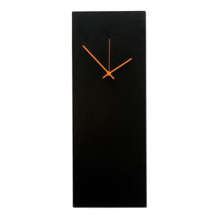 Blackout Red Clock, Modern Metal Wall Clock, Minimalist Black & Red ...