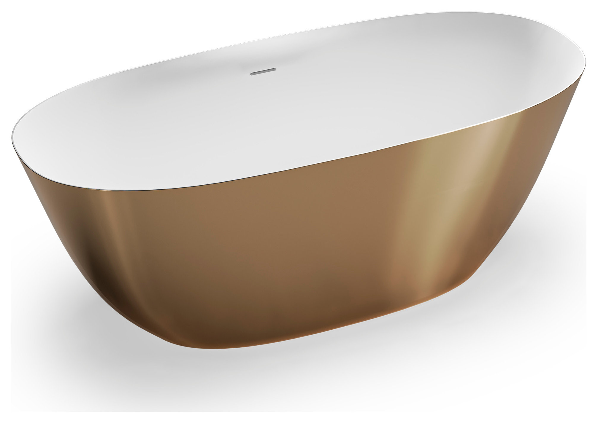 63" Matte Gold and White epiStone Freestanding Bath Tub - Contemporary ...