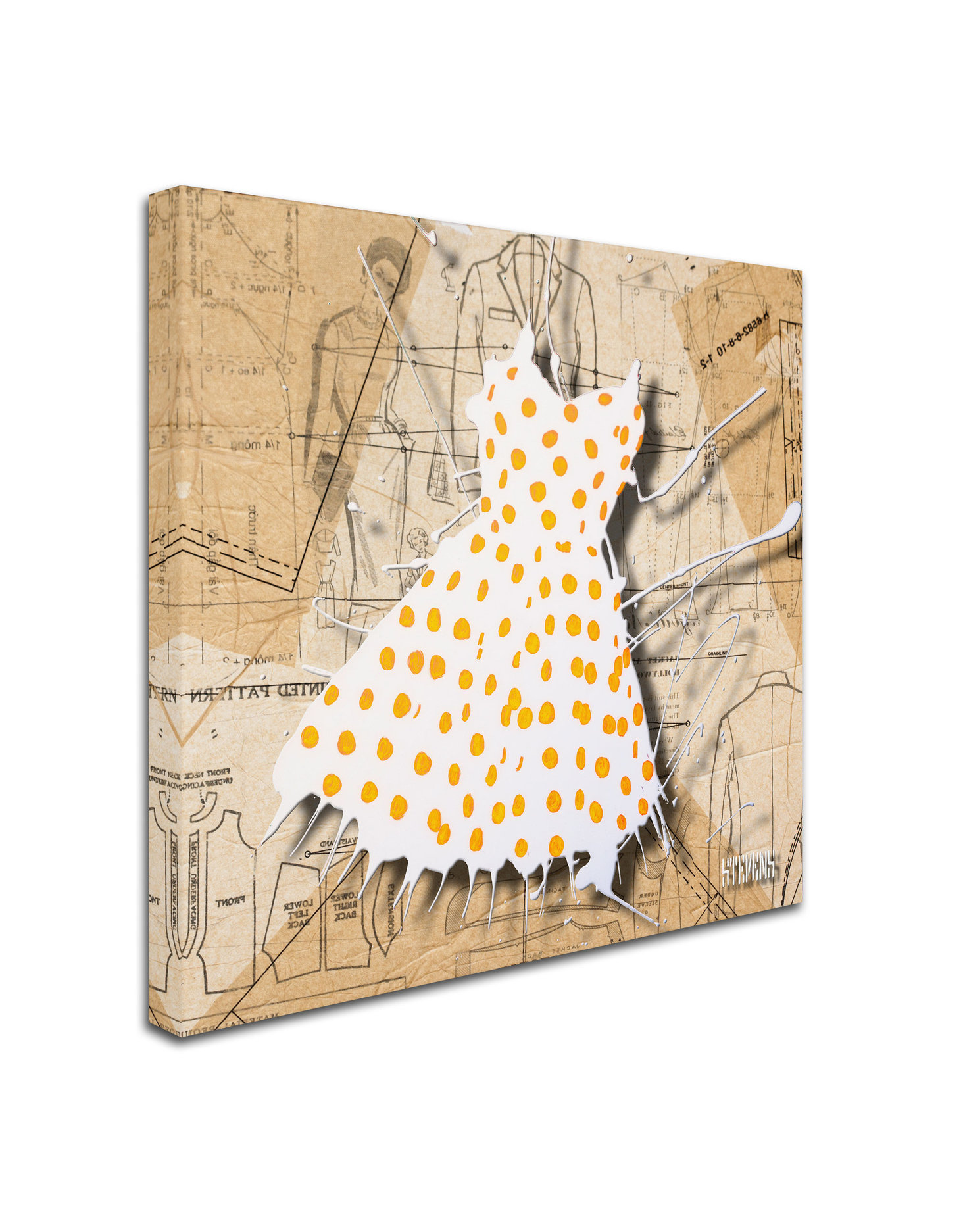 'Orange on White' Canvas Art by Roderick Stevens, 18" x 18 ...