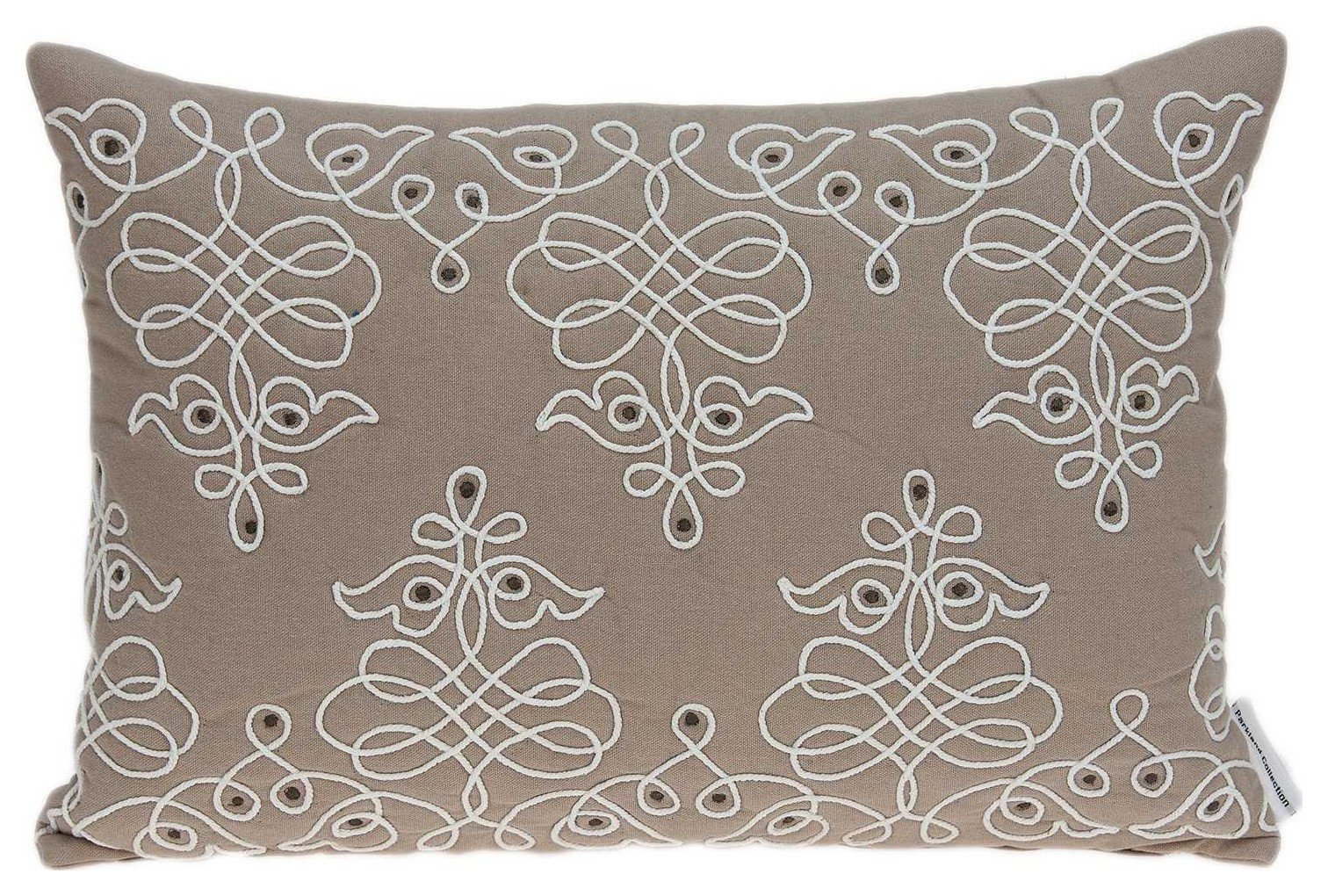 20" X 6" X 14" Traditional Tan Pillow Cover With Down Insert ...