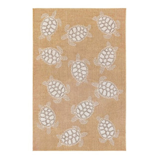 Carmel Seaturtles Indoor/Outdoor Rug, 7'10"x9'10" - Beach Style ...
