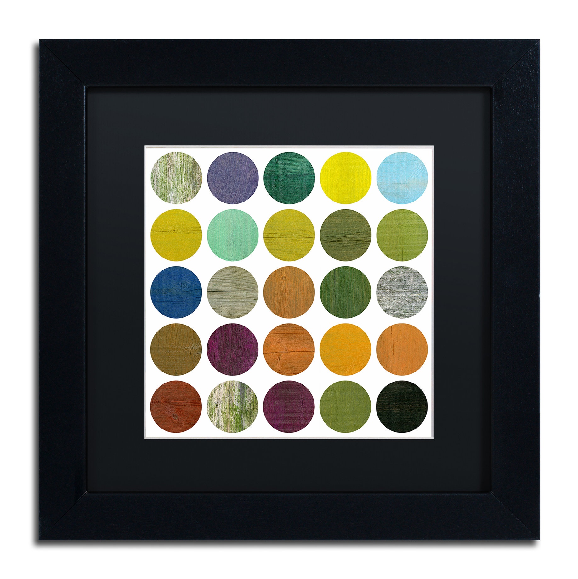 Michelle Calkins 'Rustic Rounds 6.0' Matted Framed Art, 11x11 ...