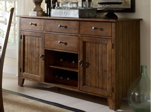 A-America Toluca Wide Server, Rustic Amber - Transitional - Wine And ...