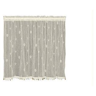 Heritage Lace Sand Shell 45x30 Tier w/St, 45" wide x 30" drop - Beach ...