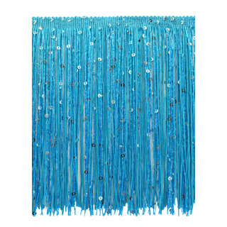 Sequin Chainette Bullion Fringe Trim, Color# 04, Turquoise Blue, 5 ...