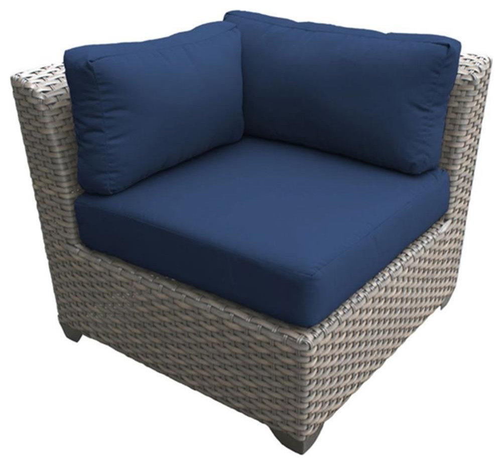 TK Classics Florence Patio Corner Chair in Gray - Tropical - Outdoor ...