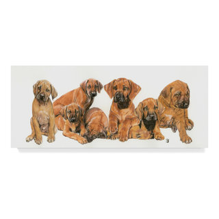 "Rhodesian Ridgeback Puppies" by Barbara Keith, Canvas Art, 14"x32 ...