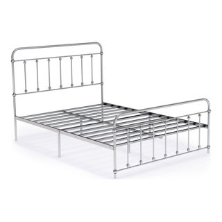 Garland Full Bed Frame, 6 Metal Legs, Bed Frame, Powder Coating Silver ...