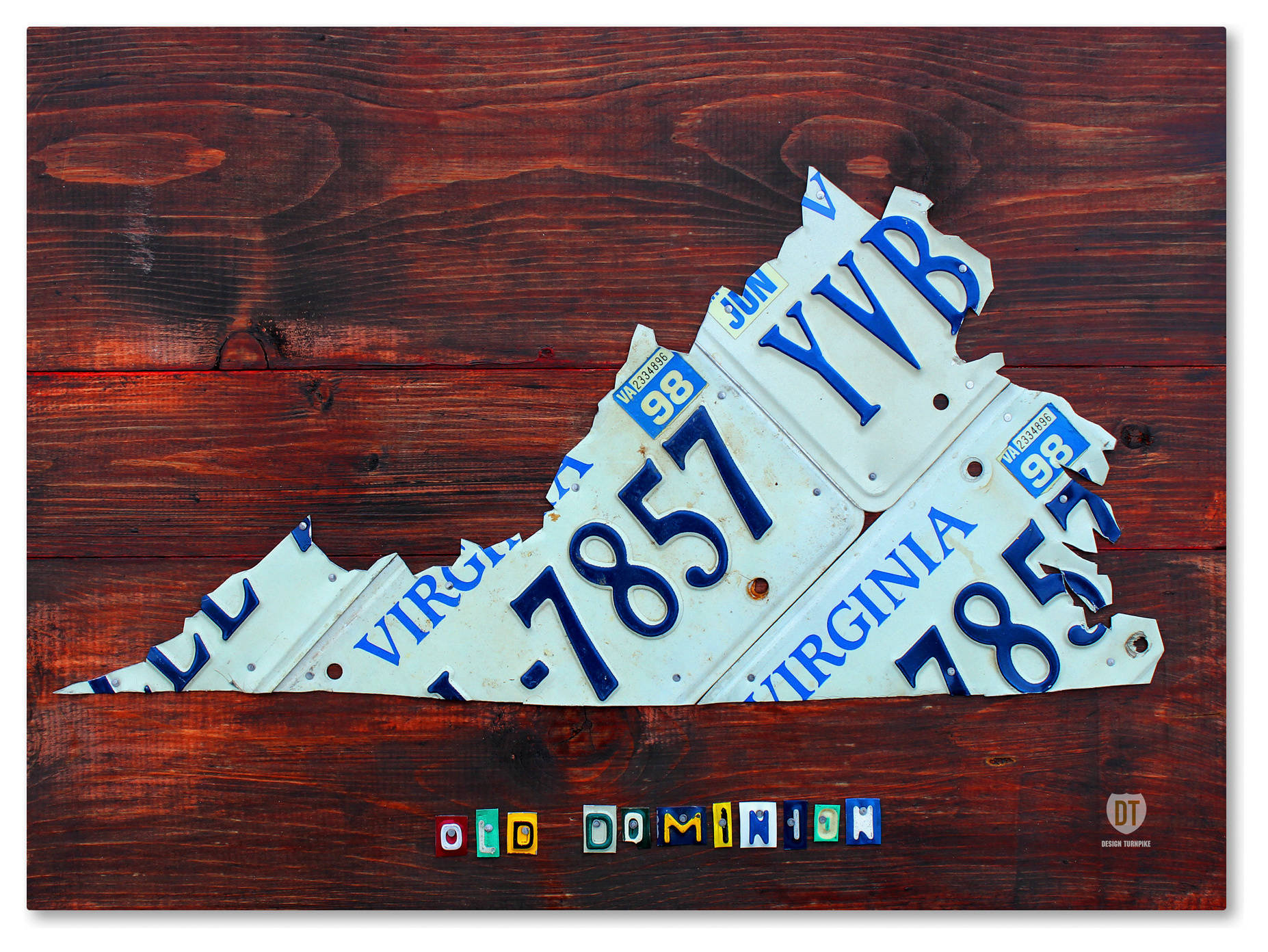 "Virginia License Plate Map Large" Canvas Art by Design Turnpike, 35 ...