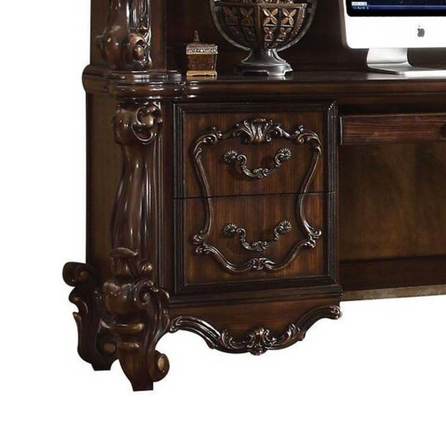Benzara BM235410 76 Inches Scrolled and Molded Computer Desk With Hutch ...