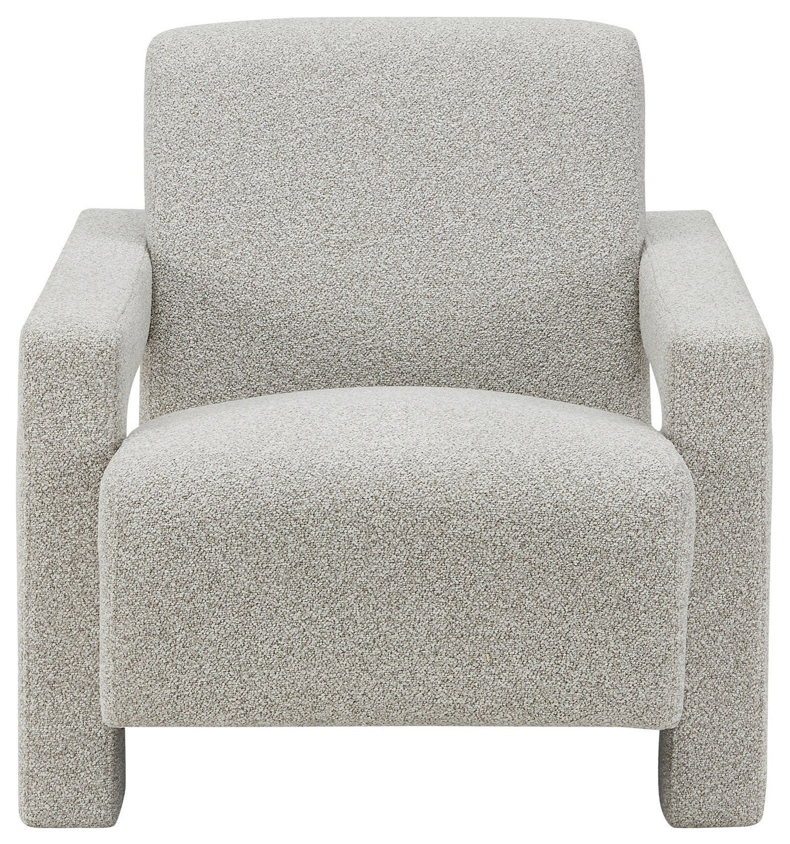 Modrest Wylie Modern Light Grey-Beige Fabric Accent Chair ...