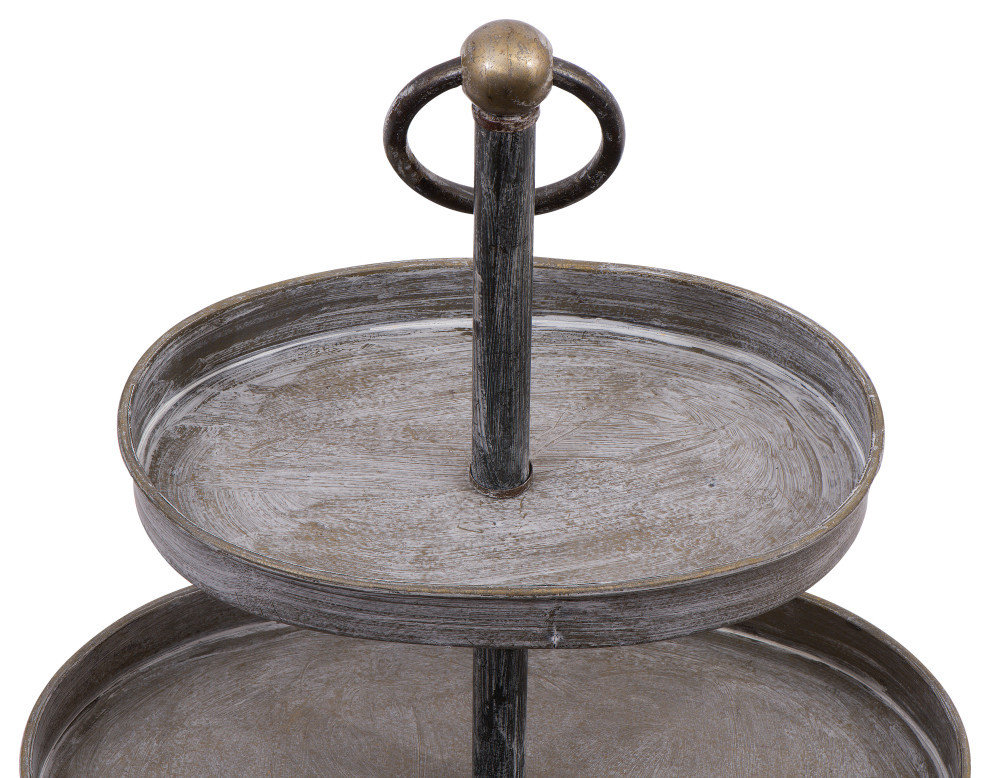 Decorative Metal 2-Tier Tray - Farmhouse - Serving Trays - by Olive ...