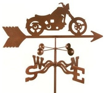 Classic Motorcycle Weathervane With Garden Mount - Contemporary ...