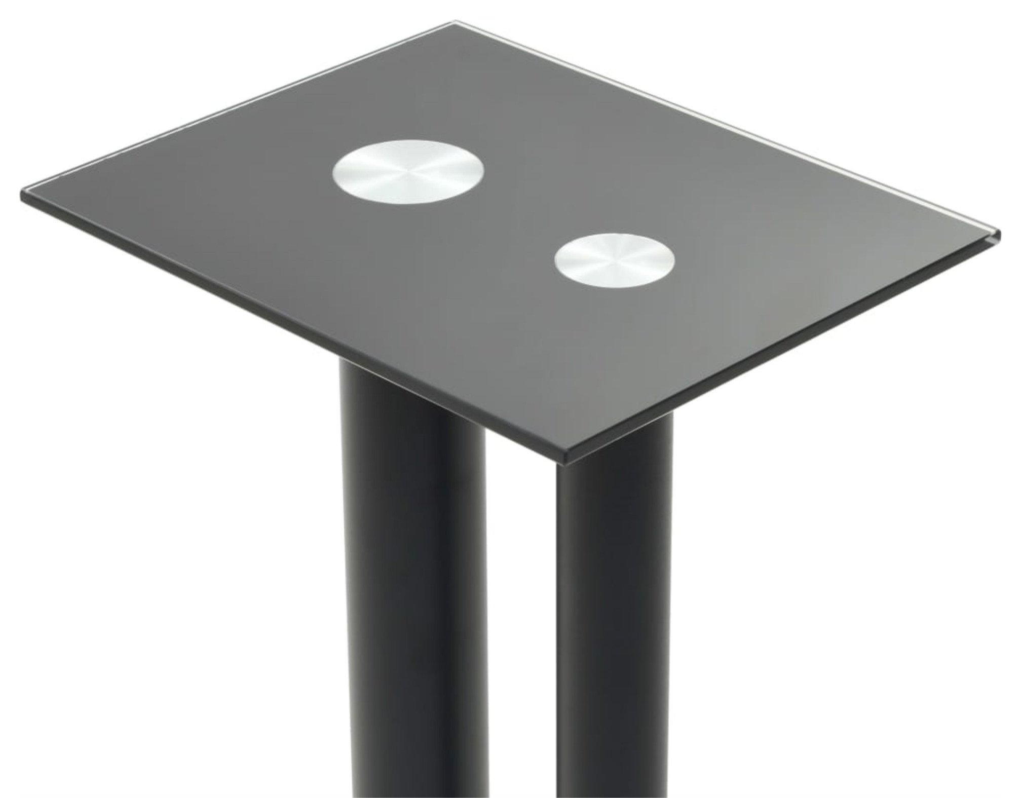 vidaXL Speaker Stands 2-Piece Tempered Glass 2 Pillars Design Black ...