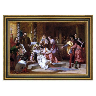 Alfred Elmore Much Ado About Nothing Framed Premium Canvas Print, 16 ...