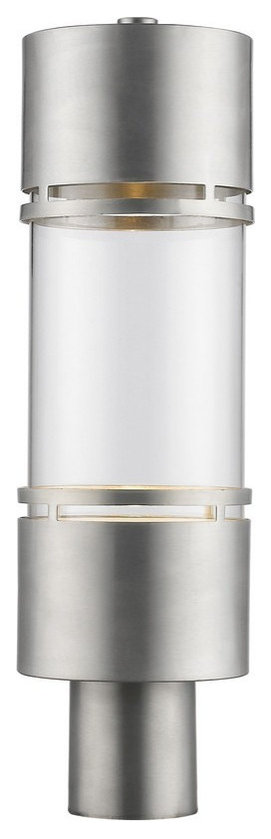 14W 1 LED Outdoor Post Mount Lantern, Contemporary Style, 5.88"W ...