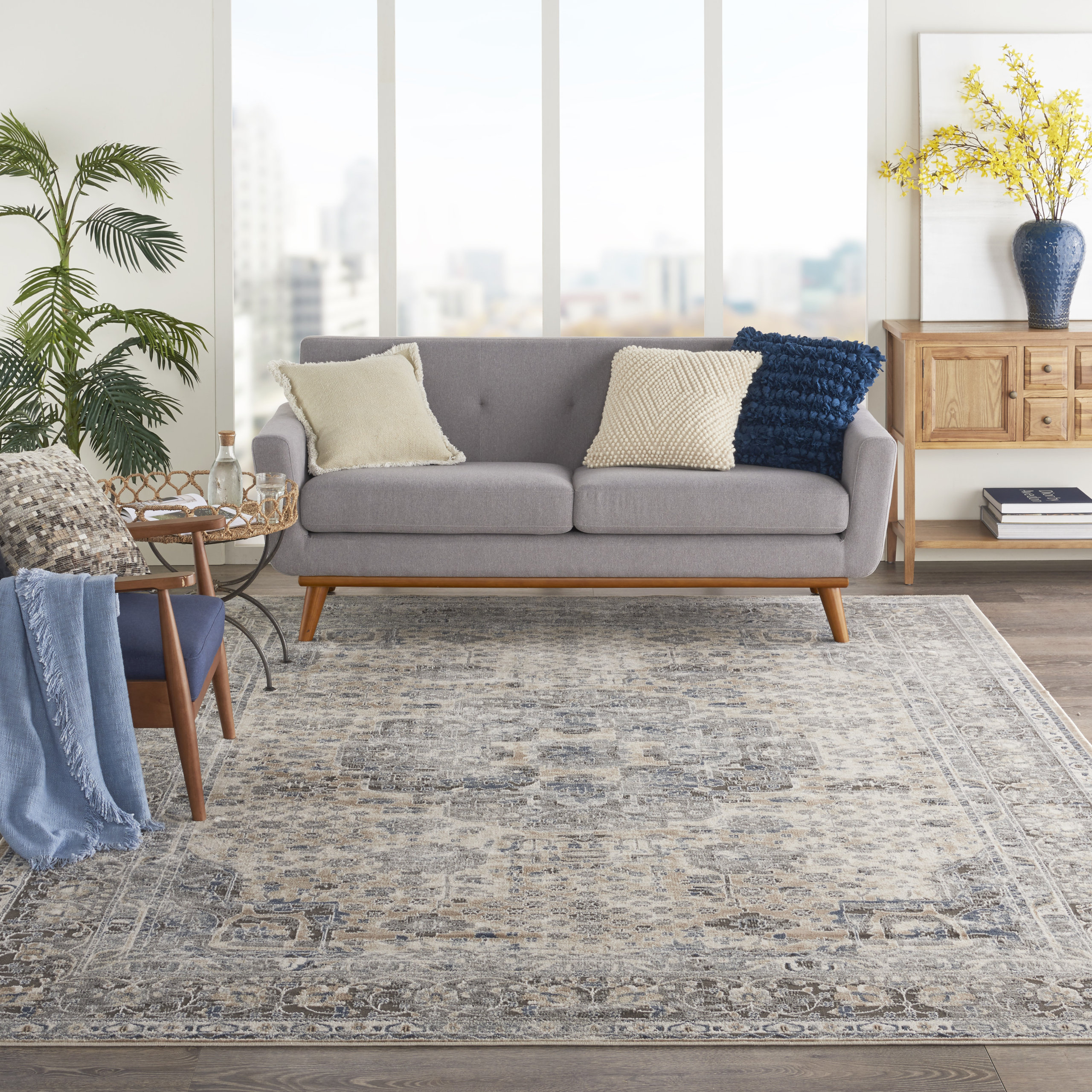 Nourison Quarry QUA07 Area Rug, Beige/Grey, 7'10" x 9'10 ...