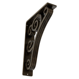 Tristan Wrought Iron Bracket, 2"Wx7 1/2"Dx10"H - Mediterranean ...