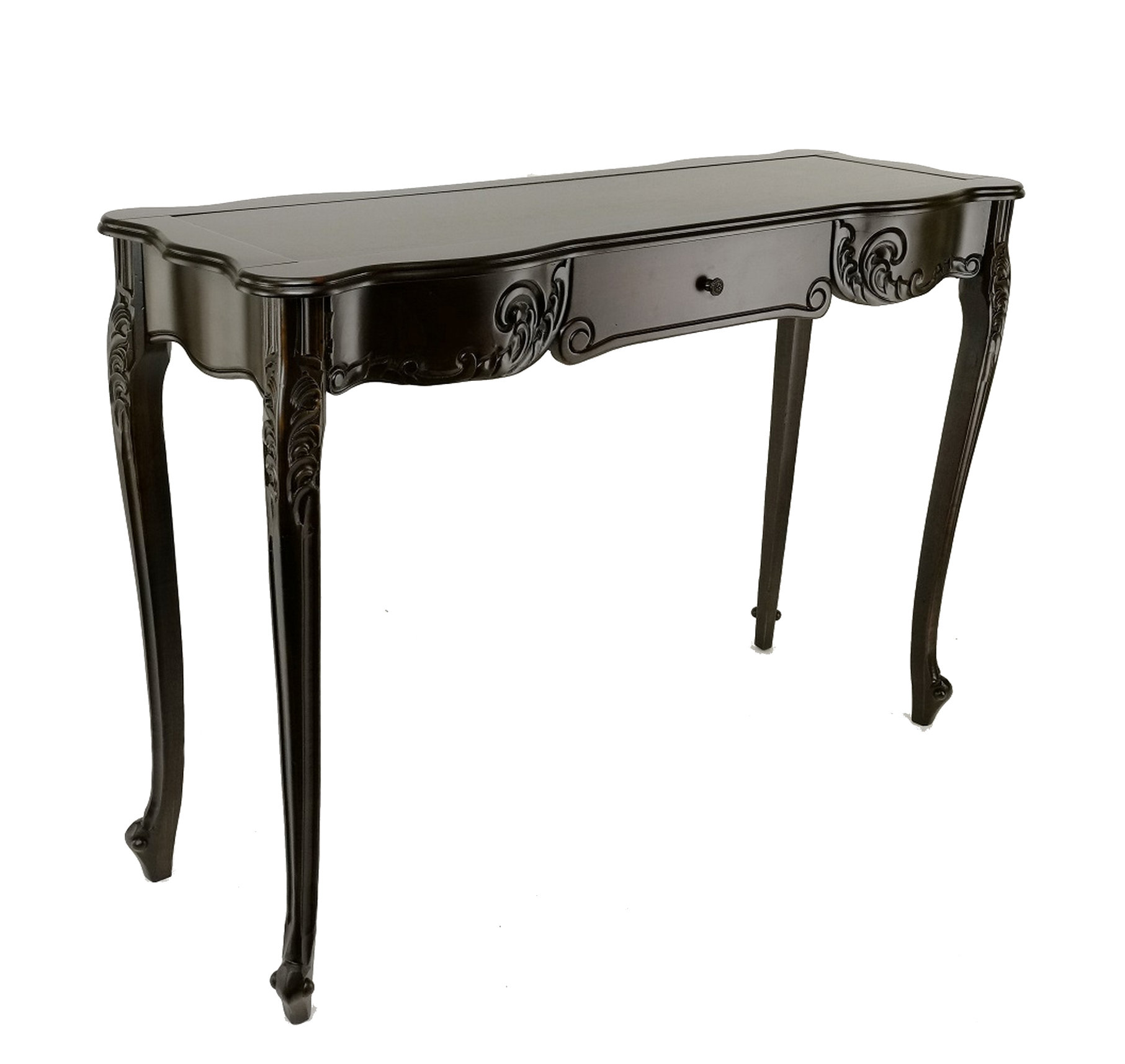 Benzara BM284648 Classic Wood Console Table, 1 Drawer, Floral Cared ...