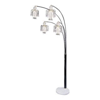 Coaster Contemporary Metal Angel Chandelier Floor Lamp in Black ...