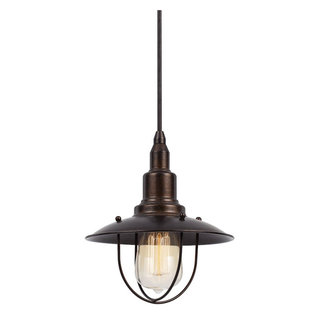 Cal Lighting Allentown 1-Light Metal Pendant, Rust, UP-1113-6-RU ...
