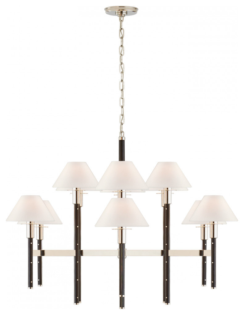 Radford Polished Nickel and Black Ebony Large Two Tier Chandelier - Transitional - Chandeliers ...