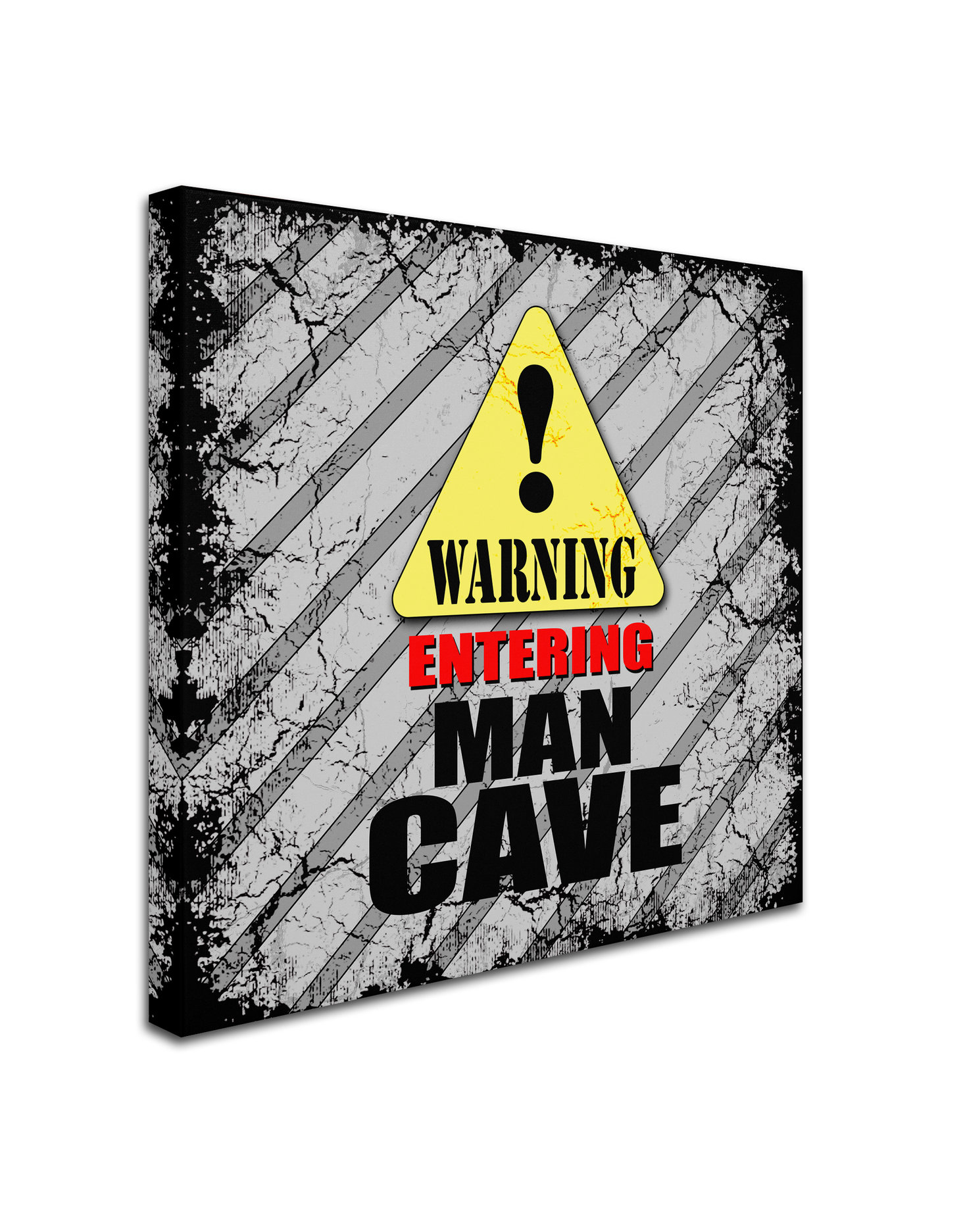 LightBoxJournal 'Warning Man Cave' Canvas Art, 14"x 14" - Contemporary ...