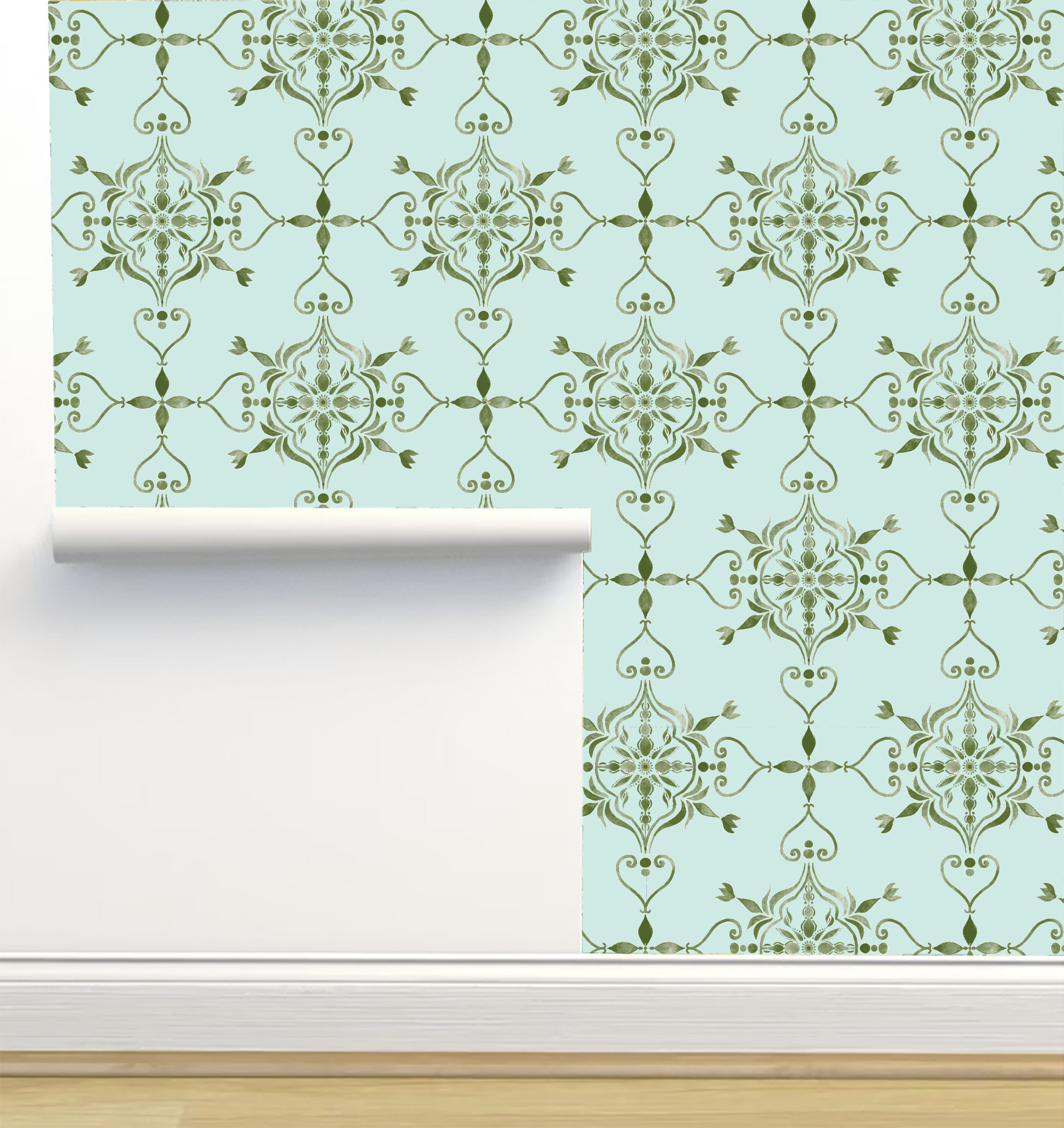Classic Ice Blue Wallpaper by Monor Designs, 24"x144" - Contemporary - Wallpaper - by Limitless ...