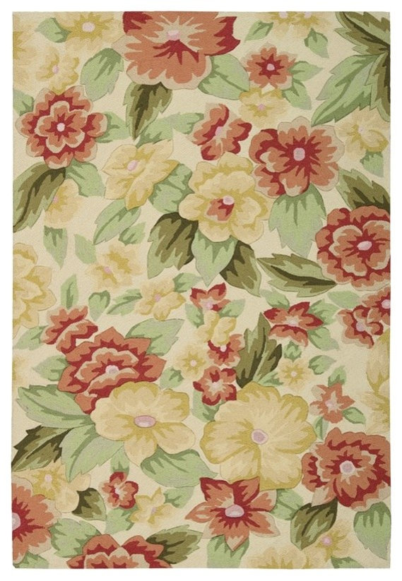 Nourison Fantasy 558 Cream Rug, 1'9"x2'9", 8' x 10'6" - Contemporary ...