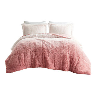 Intelligent Design Brielle Ombre Shaggy Long Fur Comforter Mini Set ...