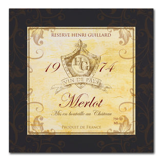 Fiona Stokes-Gilbert 'Wine Label 6' Canvas Art, 18"x18" - Traditional ...