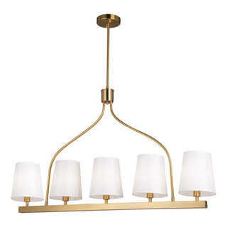 Rhythm 5 Light Island Light, Brushed Gold - Transitional - Kitchen ...