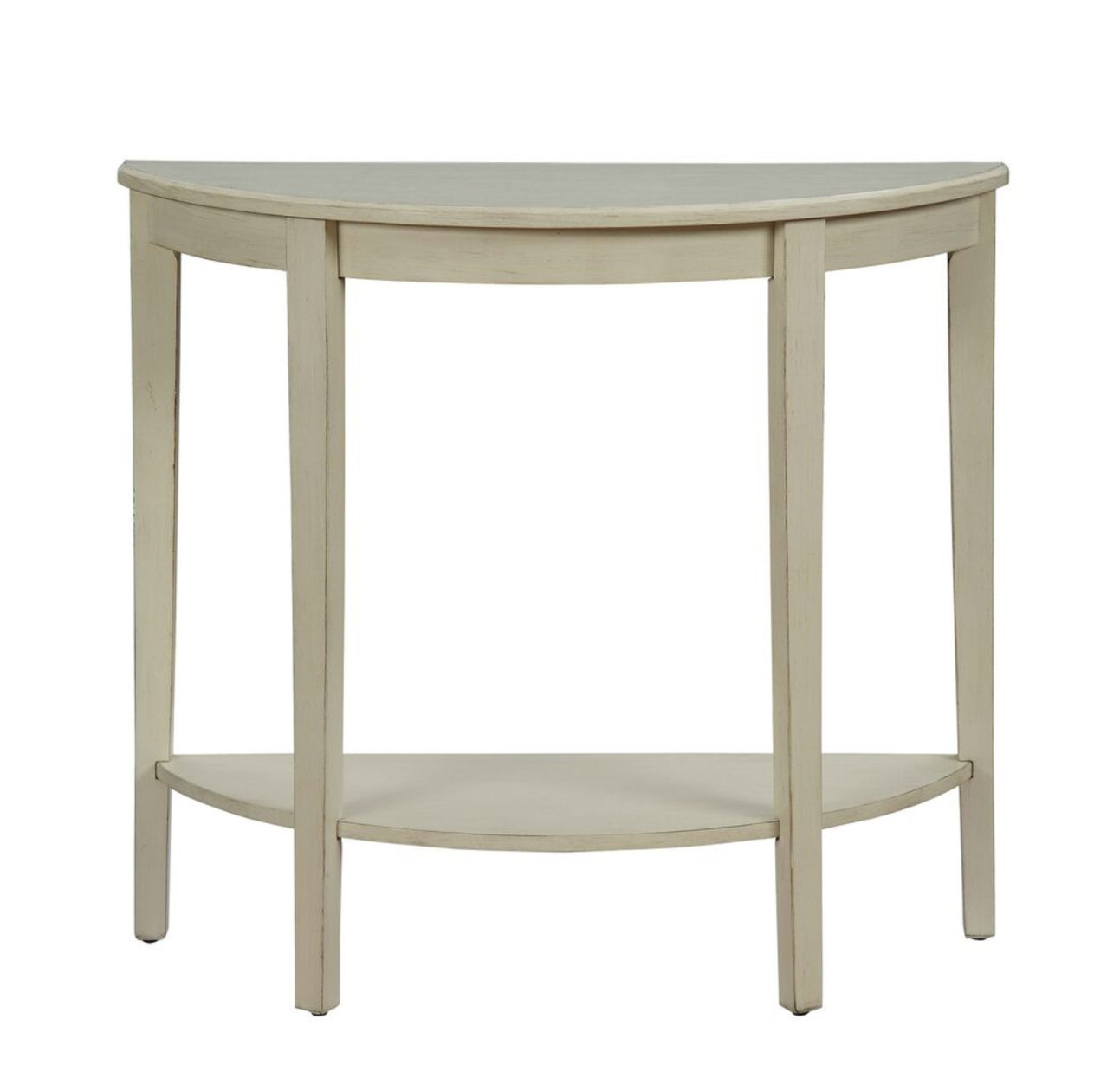 Style Wooden Half Moon Shaped Console Table with One Open Bottom Shelf ...