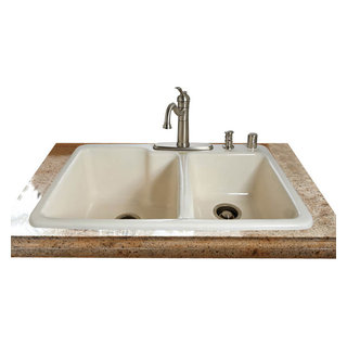 Extra Deep - High-Low Double Bowl - Tile Edge - Contemporary - Kitchen ...