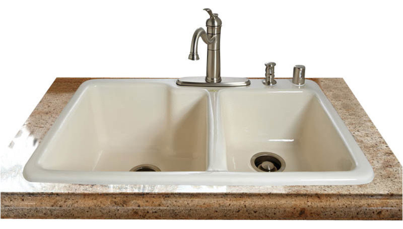 Extra Deep - High-Low Double Bowl - Tile Edge - Contemporary - Kitchen ...