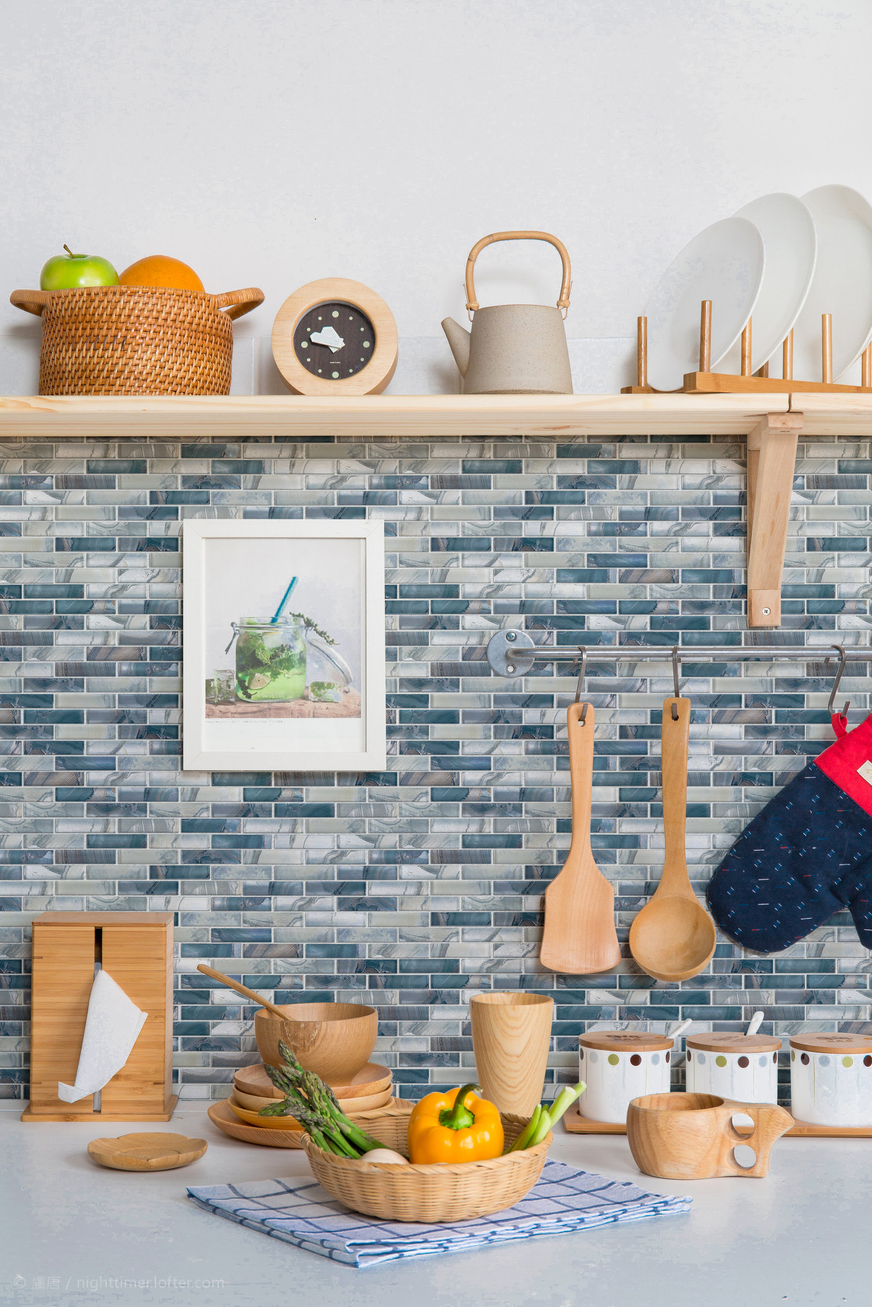 TOCSG 1X4 Wall Paper Glass Mosaic Tile Backsplash - Contemporary ...