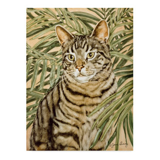 Jan Benz 'Tiger Domestic' Canvas Art, 47"x35" - Contemporary - Prints ...