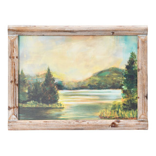 Vintage Reproduction Landscape Print with Solid Wood Frame - Rustic ...