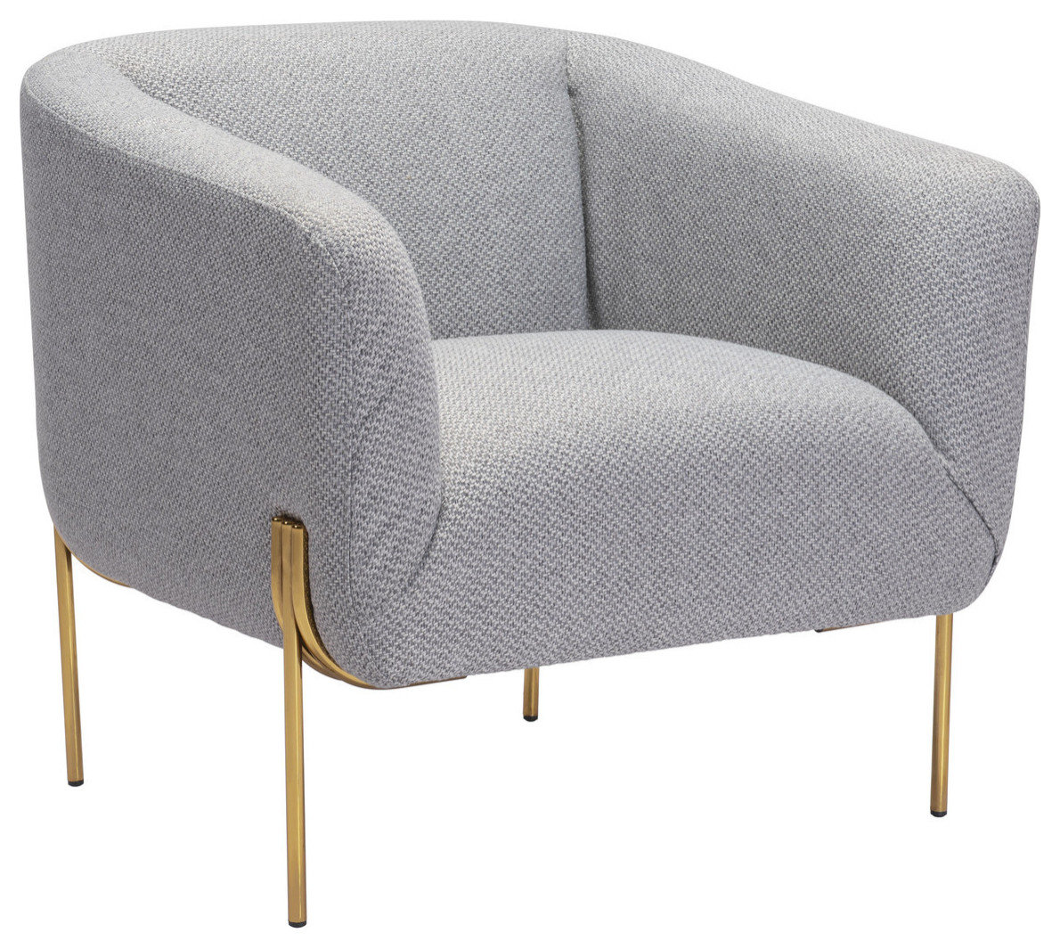 Micaela Arm Chair Gray & Gold - Contemporary - Armchairs And Accent ...