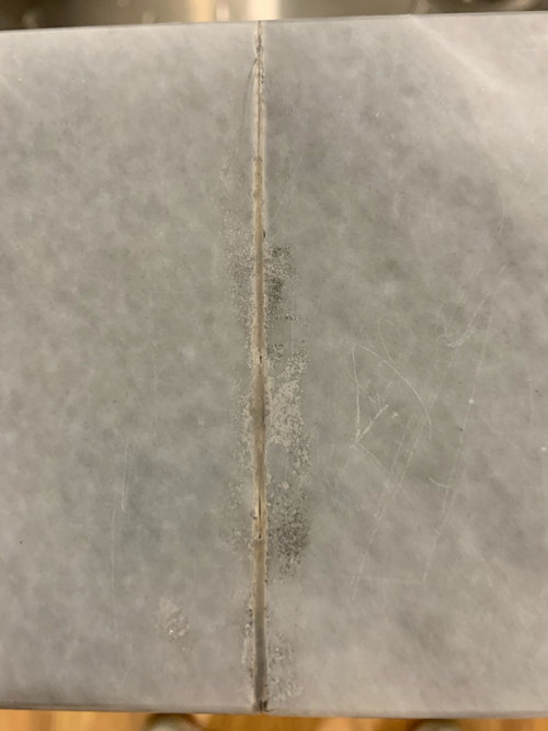Marble countertop seam
