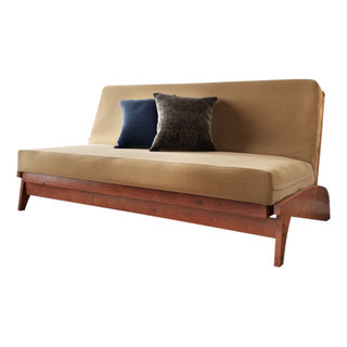 Dillon Warm Cherry Futon Package with Polaris Futon and Cover, Full ...