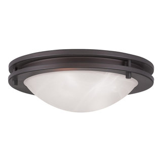 Livex 7057-07 2-Light Bronze Ceiling Mount, Bronze - Transitional ...