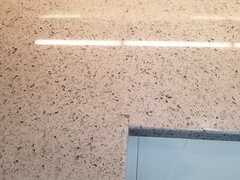 Quartz countertops - seam and corner joint/is it fixable?